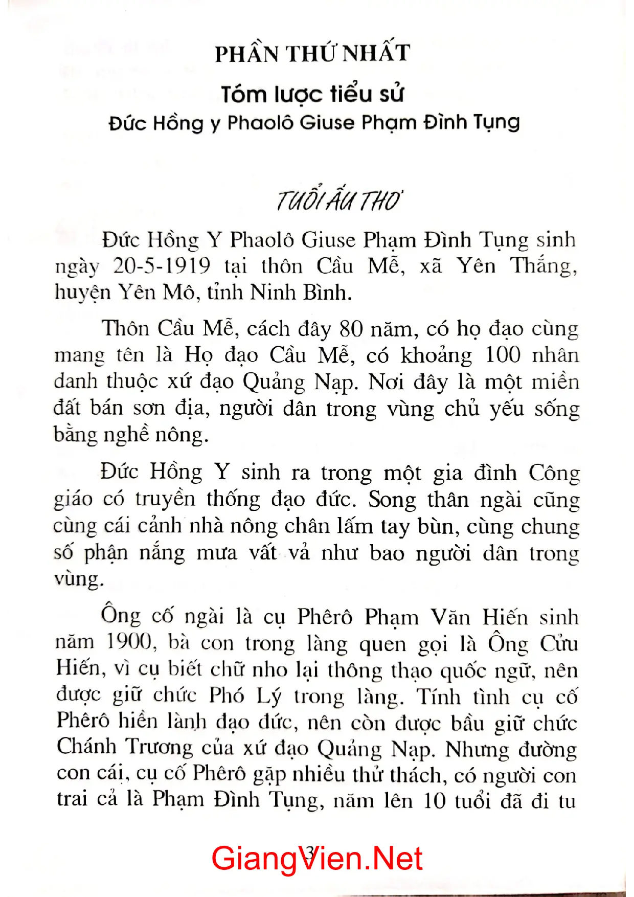 Đức Hồng y Phaolo Giuse Phạm Đình Tụng - GiangVien.net